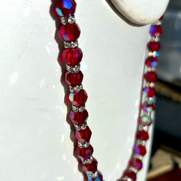 Georgianna | Jewelry | Vibrant Designer Ab Red 2 W Clear Roundels ...